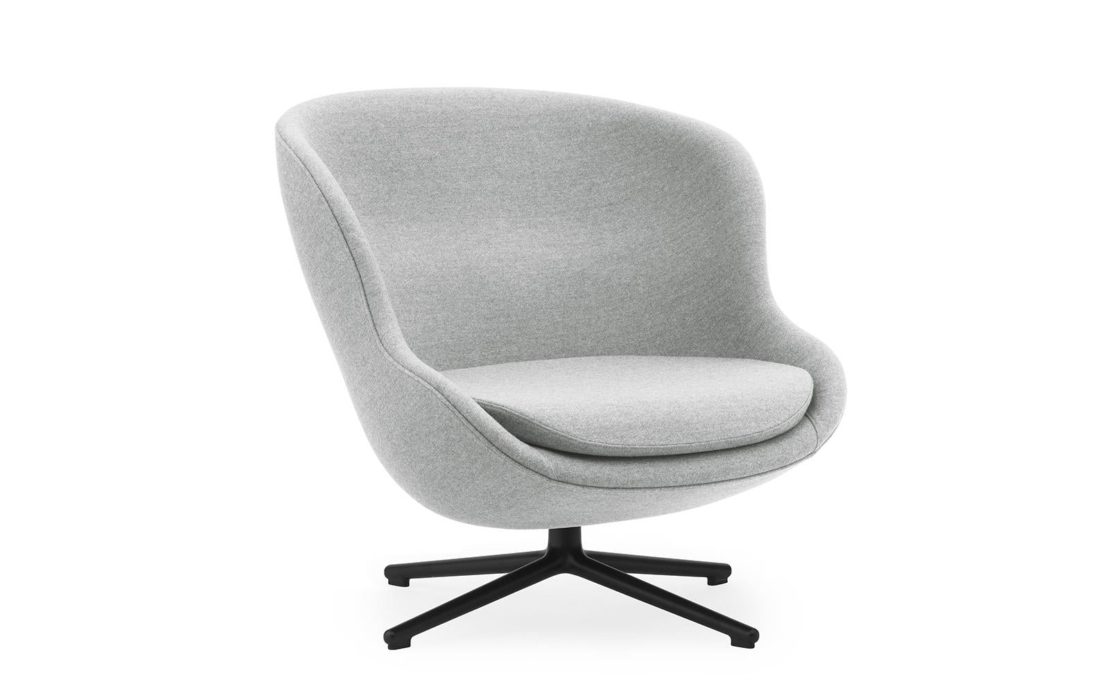 Normann Copenhagen Hyg Lounge Chair Low Swivel Black Aluminum Synergy ...