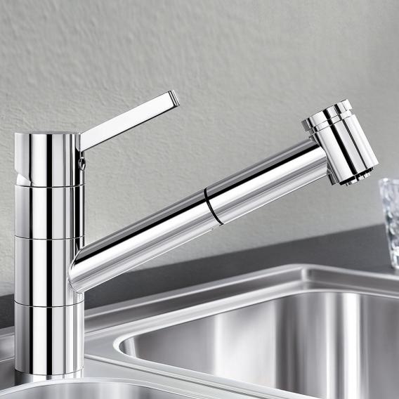Blanco Tivo-S single-lever kitchen mixer tap, with pull-out spout, for ...